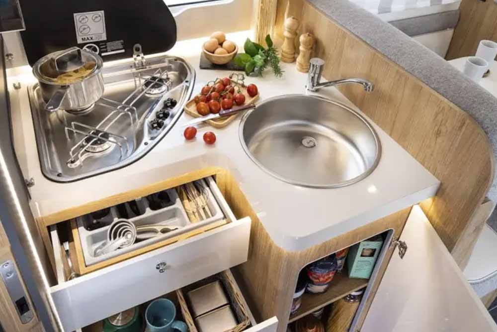 Elegantes Camper Kuche Ausziehbar Bilder